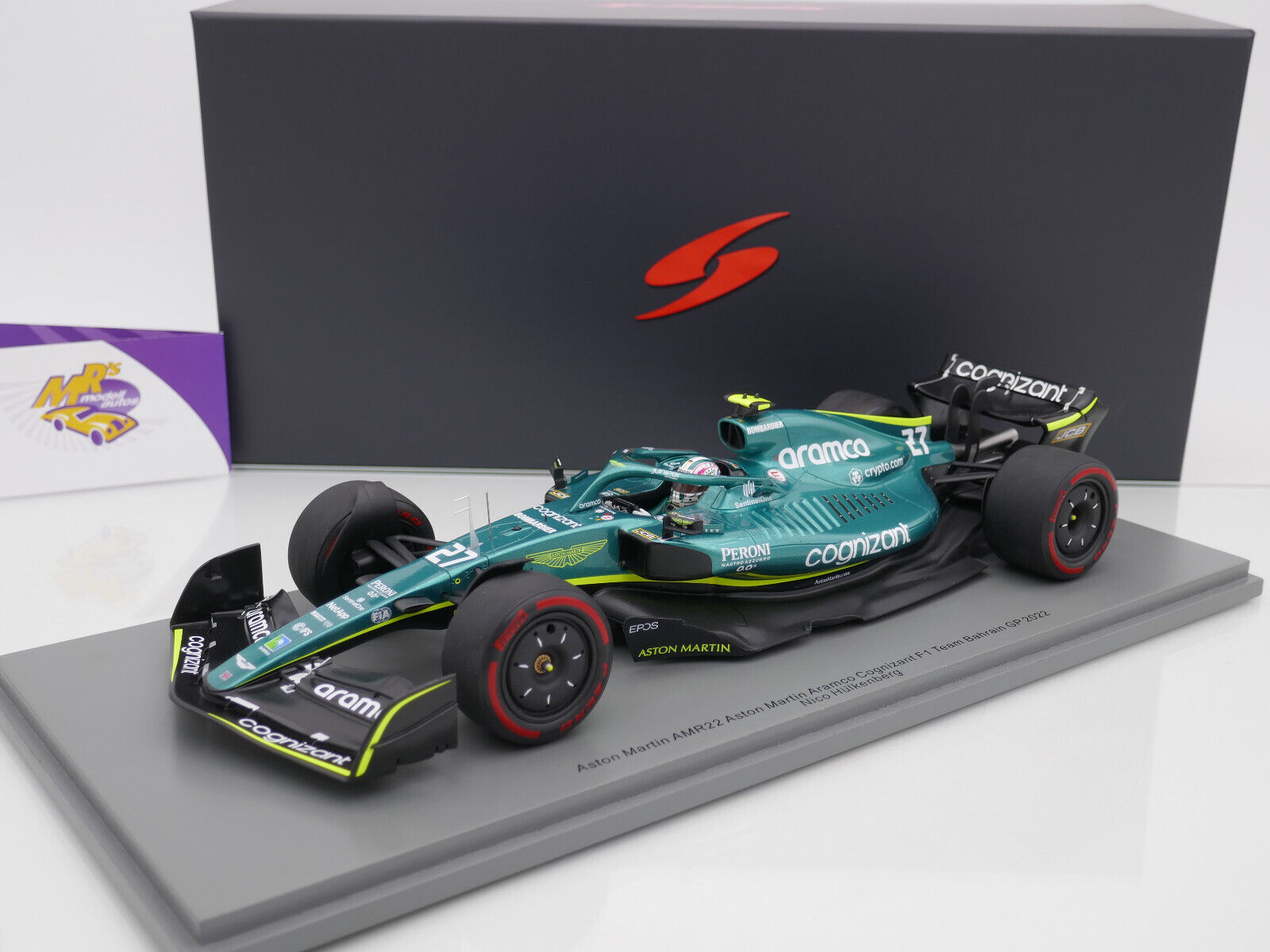 Mrs Modellautos - Spark 18S761 # Aston Martin AMR22 Nr.27 F1 Bahrain GP ...