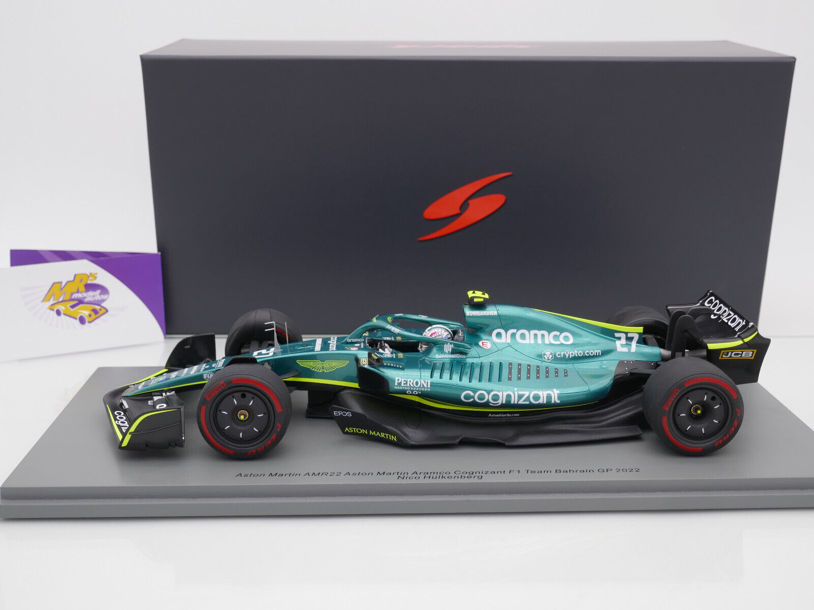 Mrs Modellautos - Spark 18S761 # Aston Martin AMR22 Nr.27 F1 Bahrain GP ...