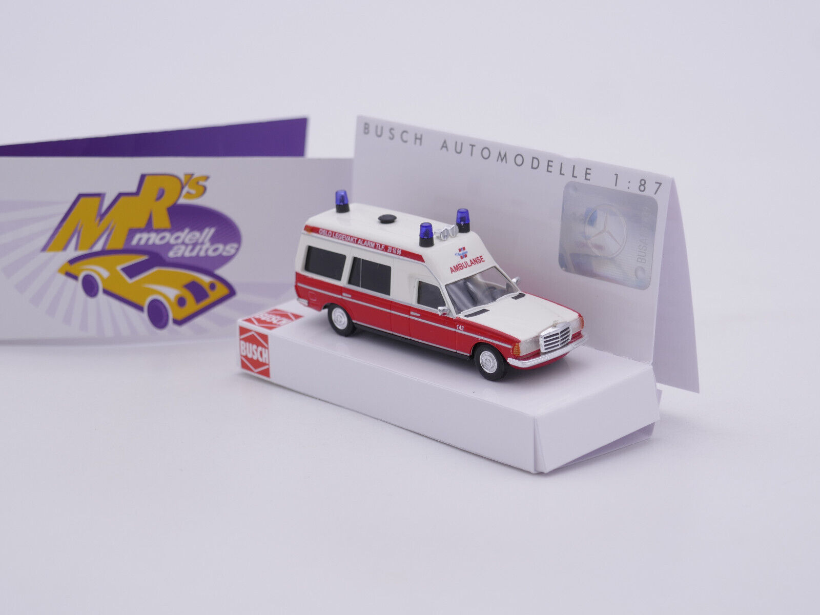 Mrs Modellautos - Busch 52214 # Mercedes-Benz VF 123 Miesen weiß-rot ...