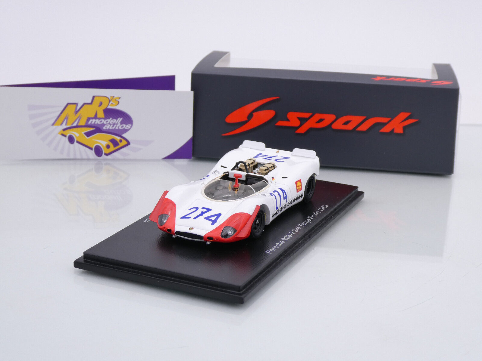 Mrs Modellautos - Spark S9246 # Porsche 908-2 Nr.274 3ter Platz Targa ...
