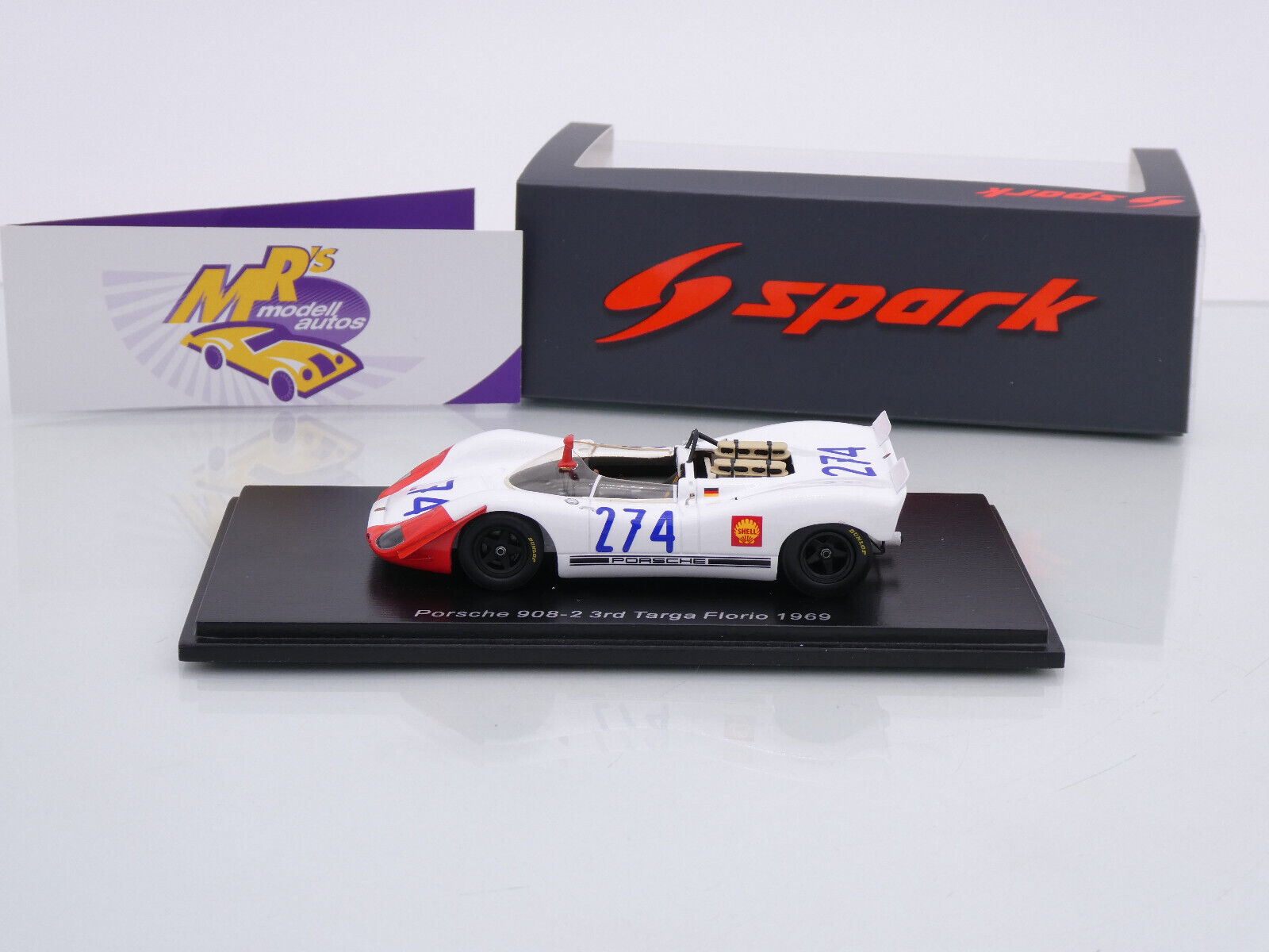 Mrs Modellautos - Spark S9246 # Porsche 908-2 Nr.274 3ter Platz Targa ...