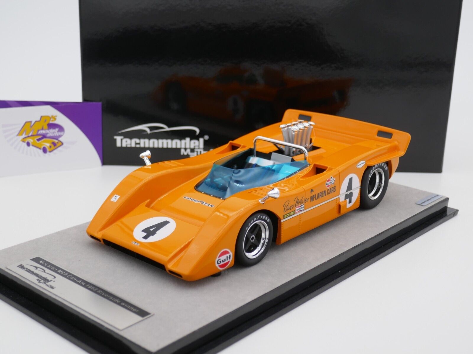 Mrs Modellautos - Tecnomodel TM18-252A # McLaren M8A Can-Am Winner Riverside 1968 " Bruce ...