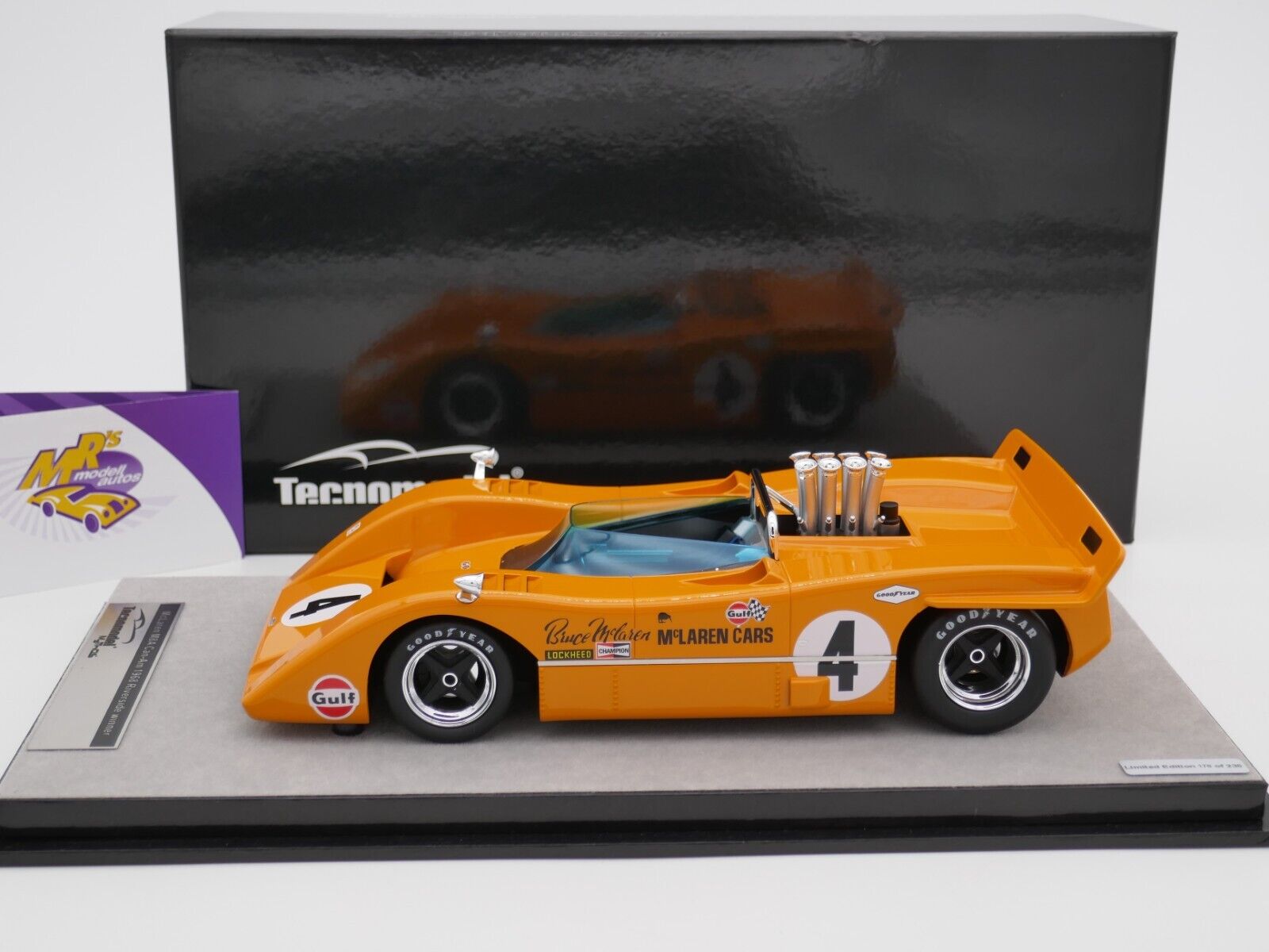 Mrs Modellautos - Tecnomodel TM18-252A # McLaren M8A Can-Am Winner Riverside 1968 " Bruce ...
