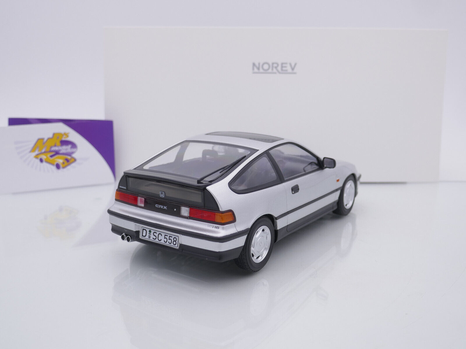 Mrs Modellautos - Norev 188011 # Honda CRX Coupe Baujahr 1990 " silbermetallic " 1:18