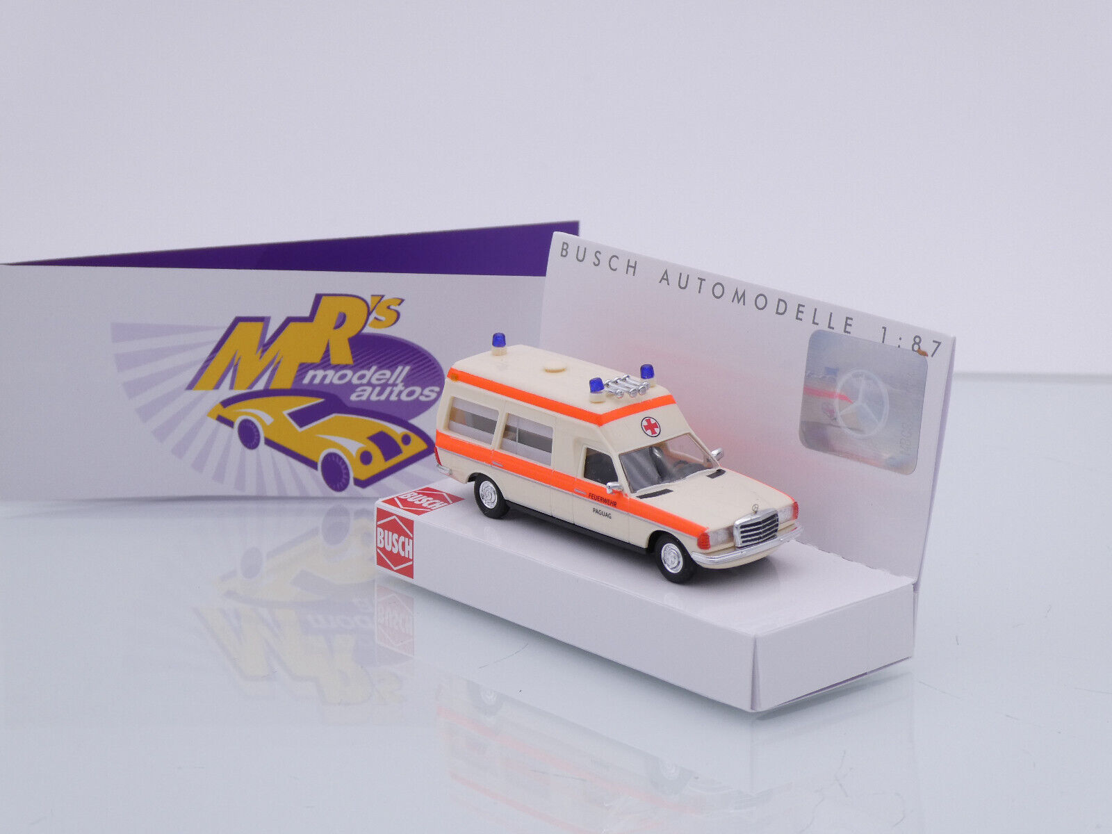 Mrs Modellautos - Busch 52222 # Mercedes-Benz VF 123 Miesen creme-rot ...
