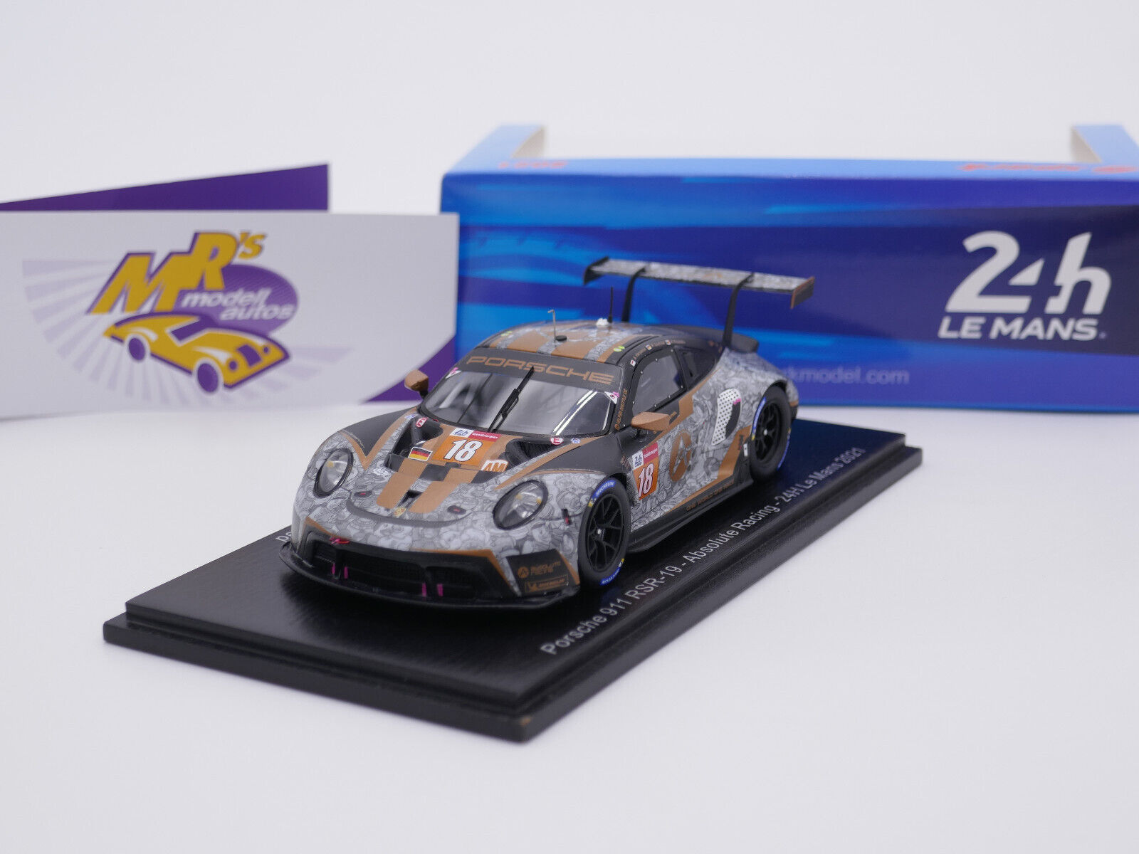 Mrs Modellautos - Spark S8265 # Porsche 911 RSR-19 No.18 24h. LeMans 2021 " Absolute Racing " 1:43