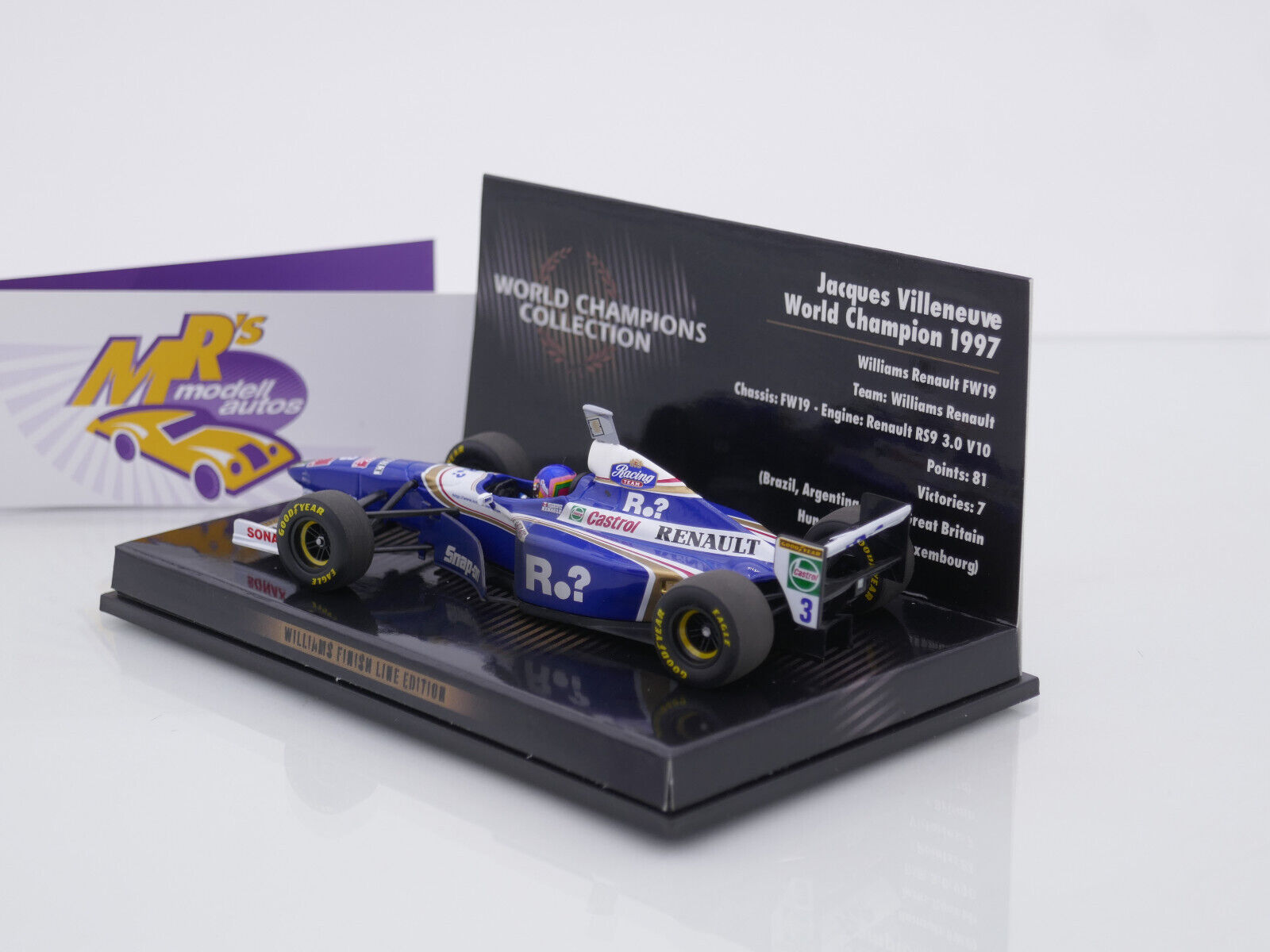 Mrs Modellautos - Minichamps 436976603 # Williams FW19 Nr.3 F1 World ...