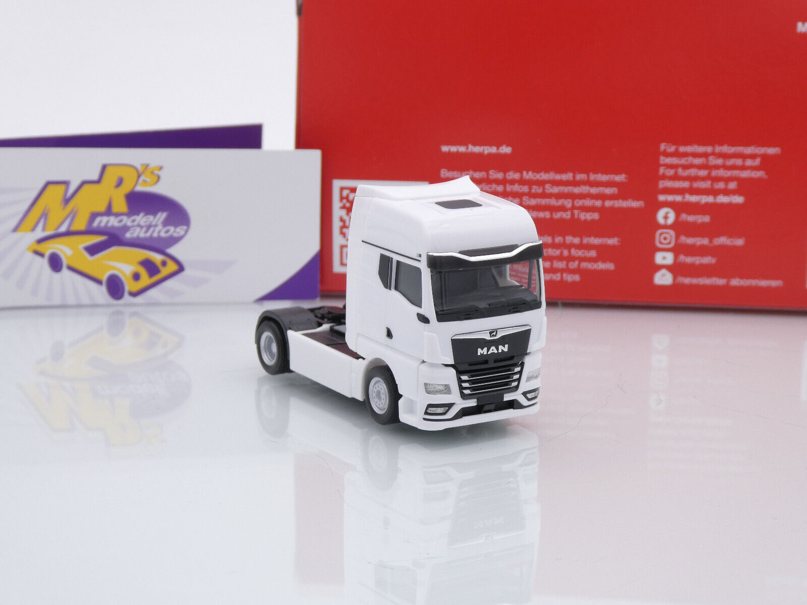 Mrs Modellautos - Herpa 317108 # MAN eTGX 2-achs Zugmaschine " weiß " 1:87