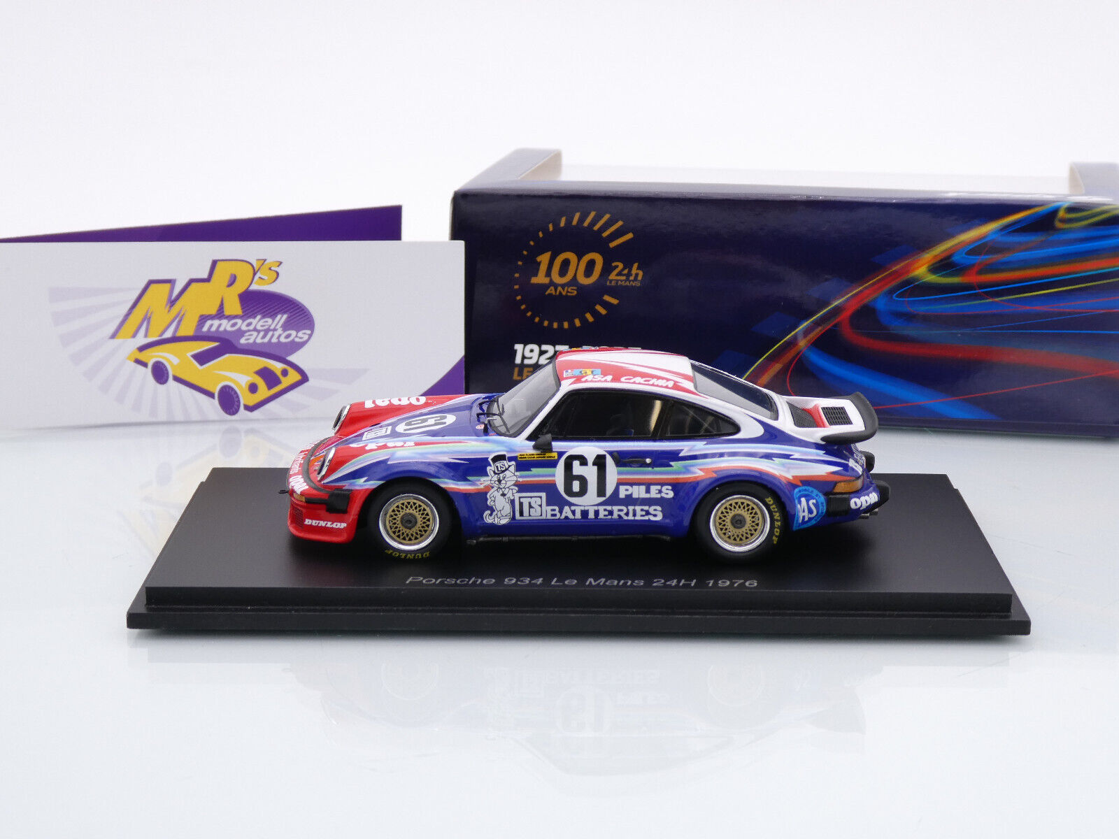 Mrs Modellautos - Spark S9821 # Porsche 934 Nr.61 24h Le Mans 1976 " H ...