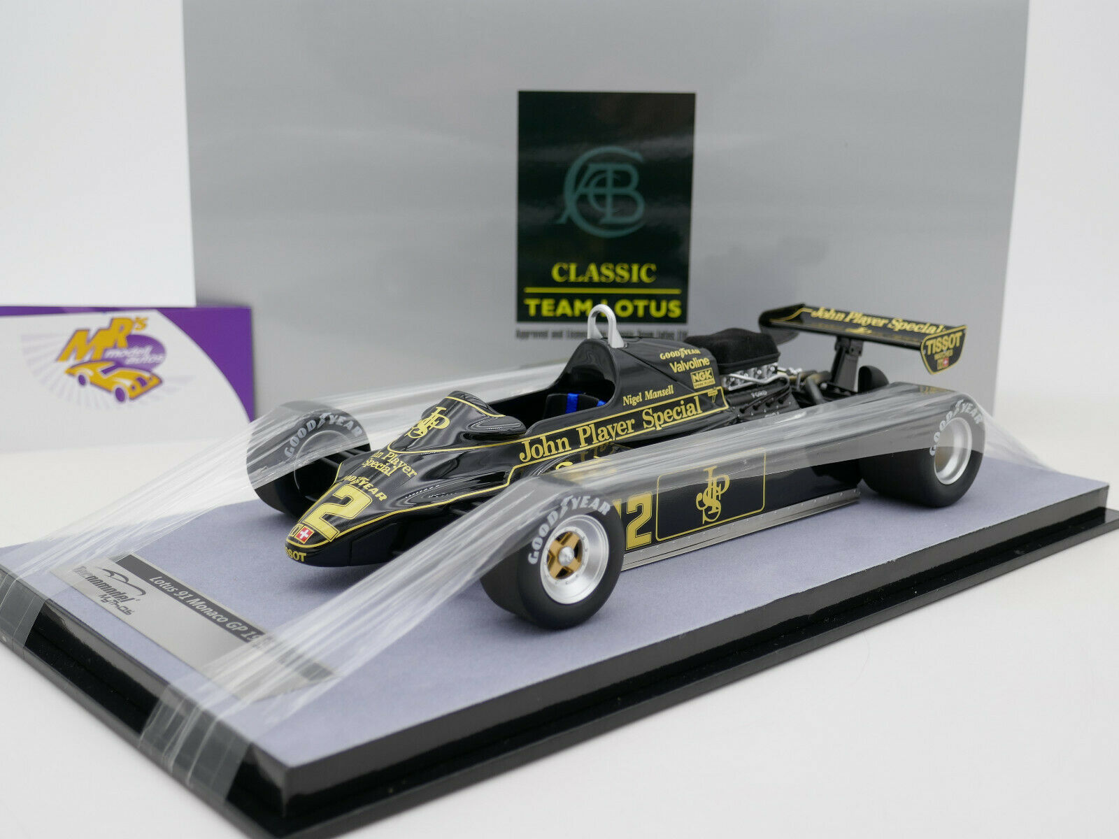 Mrs Modellautos - Tecnomodel TM18-174B # Lotus 91 F1 Nr.12 Monaco GP 1982 " Nigel Mansell " 1:18