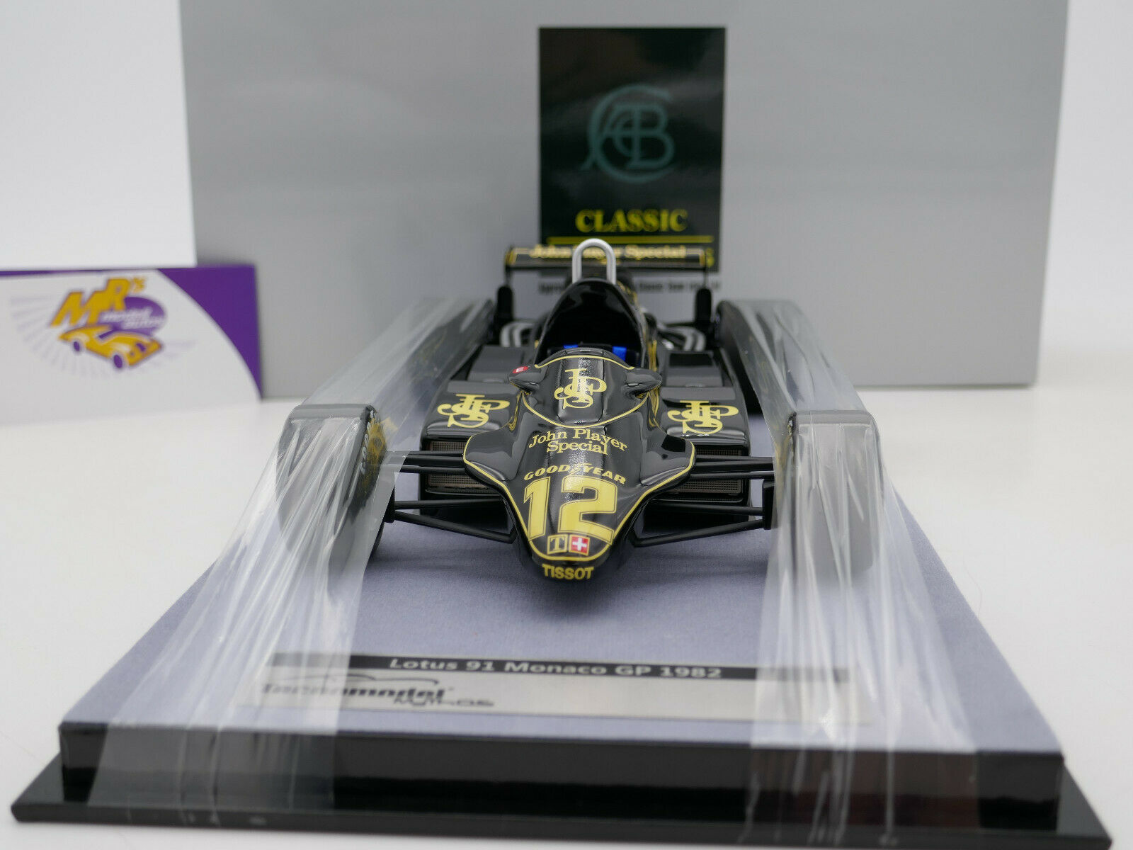 Mrs Modellautos - Tecnomodel TM18-174B # Lotus 91 F1 Nr.12 Monaco GP 1982 " Nigel Mansell " 1:18